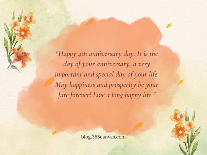 50 Heartfelt 4th Years Wedding Anniversary Quotes And Wishes