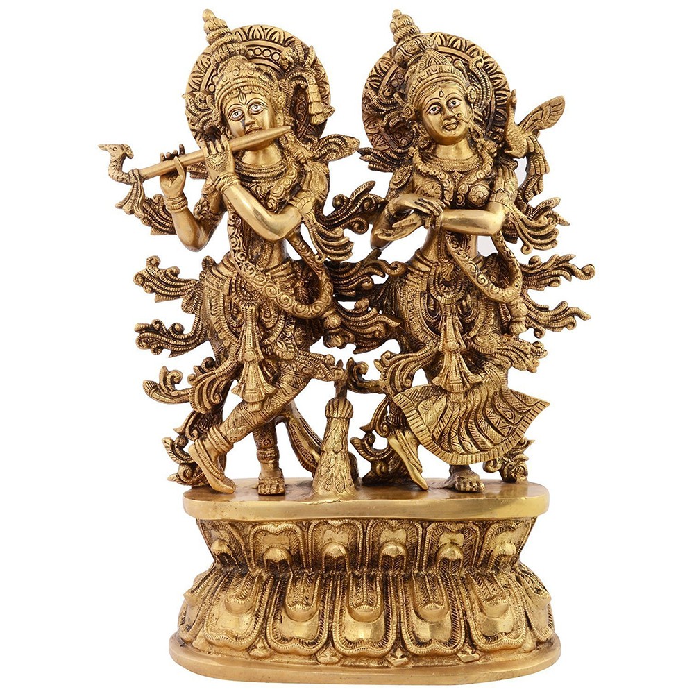 Brass Radha Krishna Standing Idol L1225 X W55 X H17 Kapasi