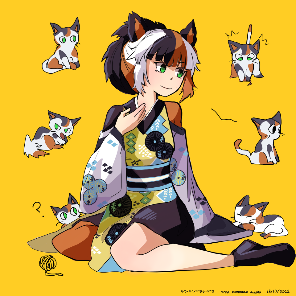 Calico Cat Sara サラ Illustrations Art Street