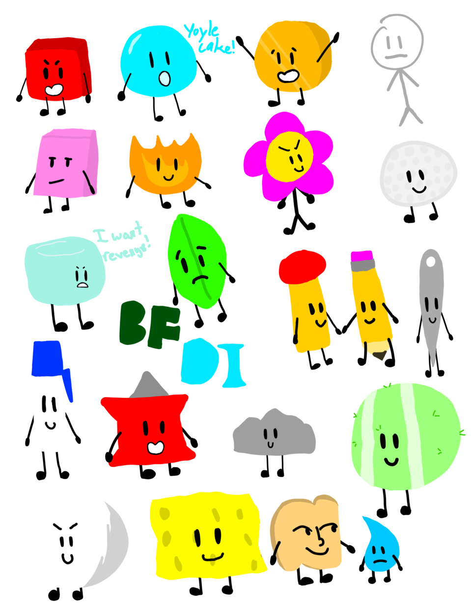 Printable Bfdi Characters