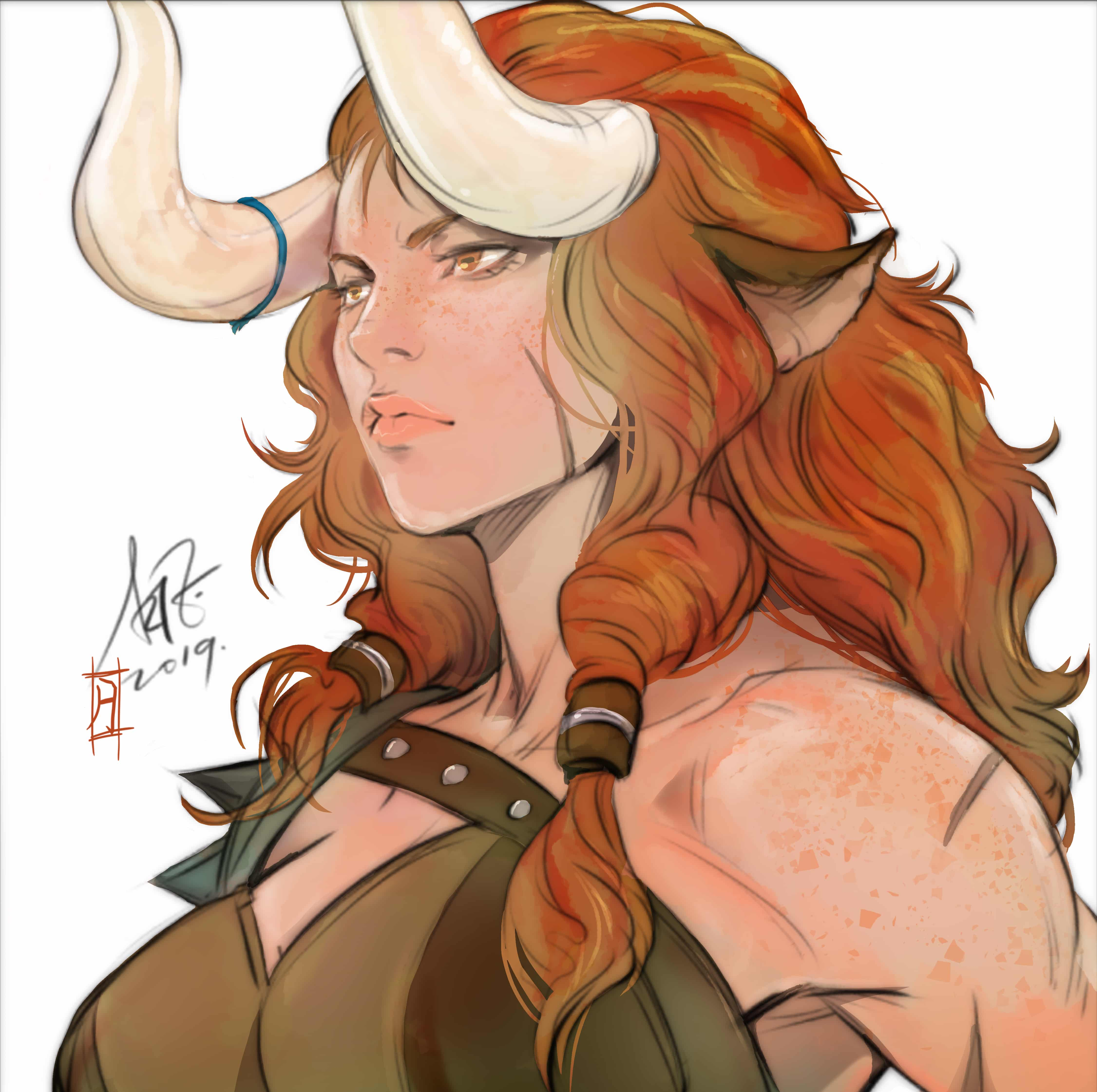 Minotaur Oc Sketched By Artgerm Halimunali Illustrations Art Street