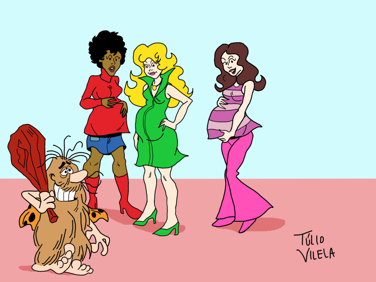 Captain Caveman And The Teen Angels Tuliovilela Illustrations Art Street