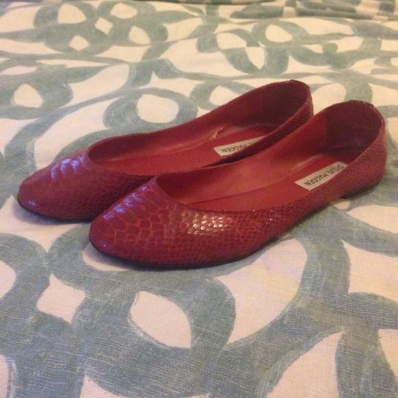 Steve Madden Shoes Red Snakeskin Ballet Flats Size 9 Poshmark