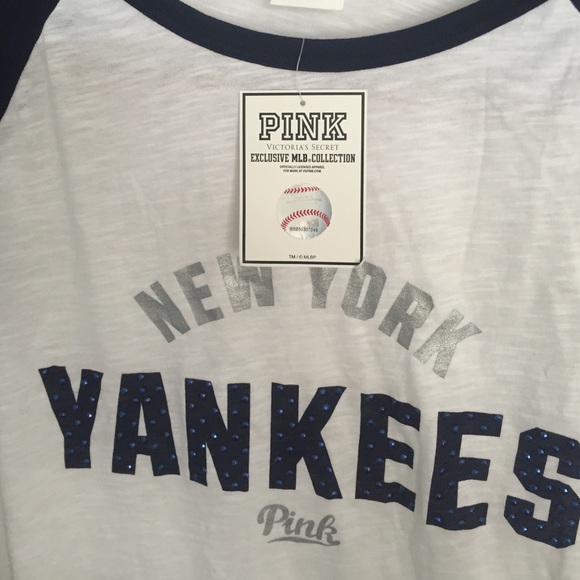 Pink Victorias Secret Tops Nwt Vs Pink New York Yankees Blingy Shirt