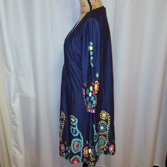 Reborn Collection Nwt Navy Garden Empire Waist Tunic Dress From Kelli