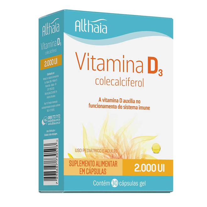 Vitamina D3 Althaia 2000ui Caixa Com 30 Cápsulas Moles