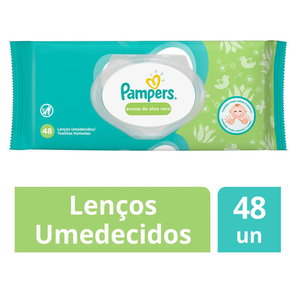 Lenço Umedecido Pampers Aroma De Aloe Vera 48 Unidades P7500435145244