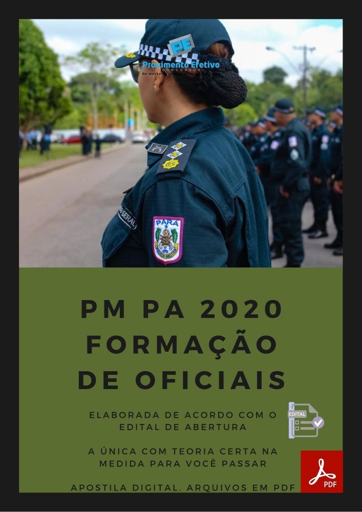 Provimento Efetivo Concursos Apostila Polícia Militar Pm Pa 2020