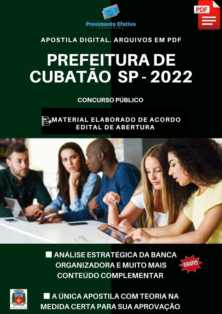 Provimento Efetivo Concursos Apostila Prefeitura Cubatão Sp