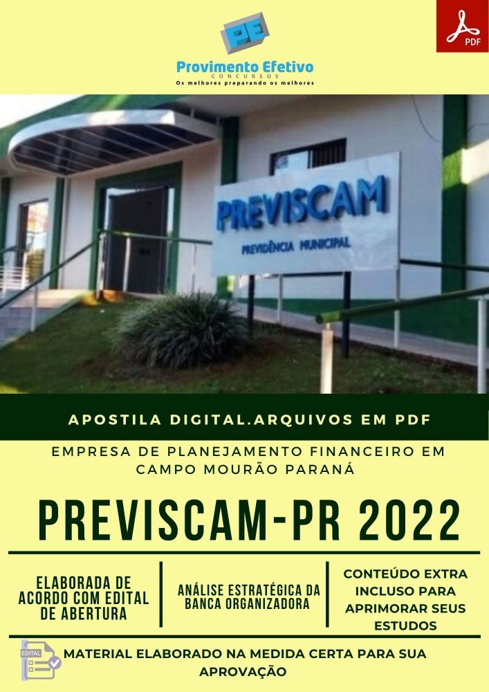 Provimento Efetivo Concursos Apostila Previscam Campo Mourão