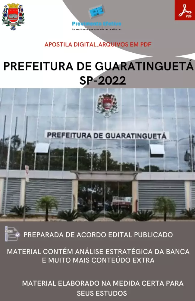 Provimento Efetivo Concursos Apostila Prefeitura Guaratinguetá Sp