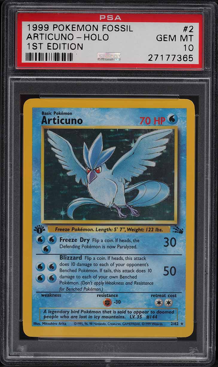 1999 Pokemon Fossil 1st Edition Holo Articuno 2 Psa 10 Gem Mint Pwcc