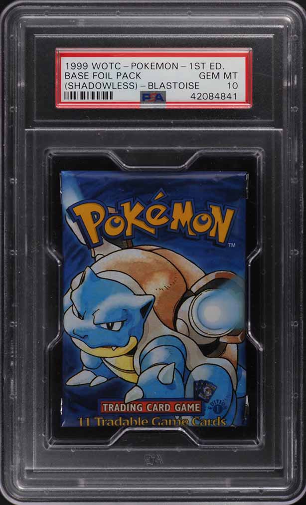 1999 Pokemon Base Set Shadowless 1st Edition Booster Pack Blastoise Psa