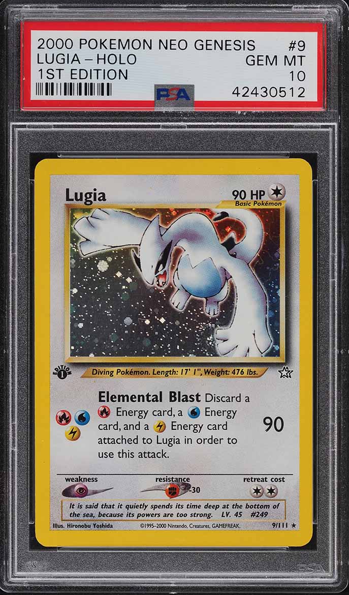 2000 Pokemon Neo Genesis 1st Edition Holo Lugia 9 Psa 10 Gem Mint