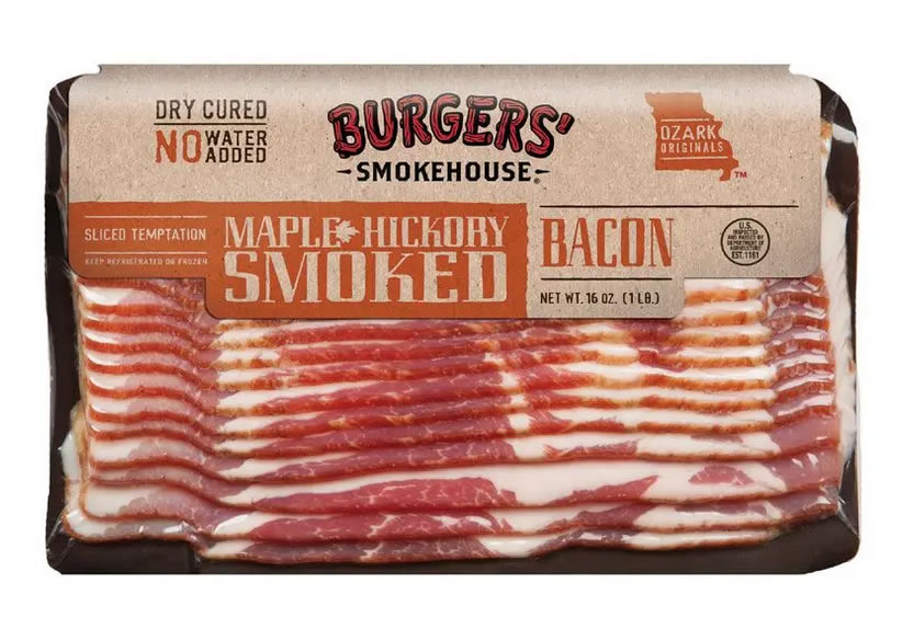 Sliced Hickory Smoked Maple Country Bacon Dry Cured Gourmet