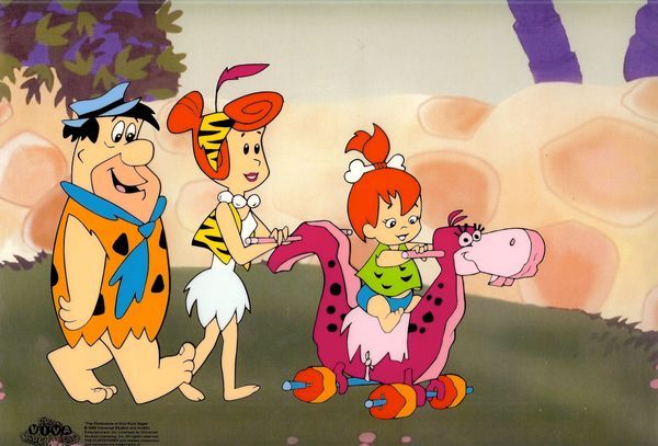 The Flintstones Strolling With Pebbles Animation Sericel