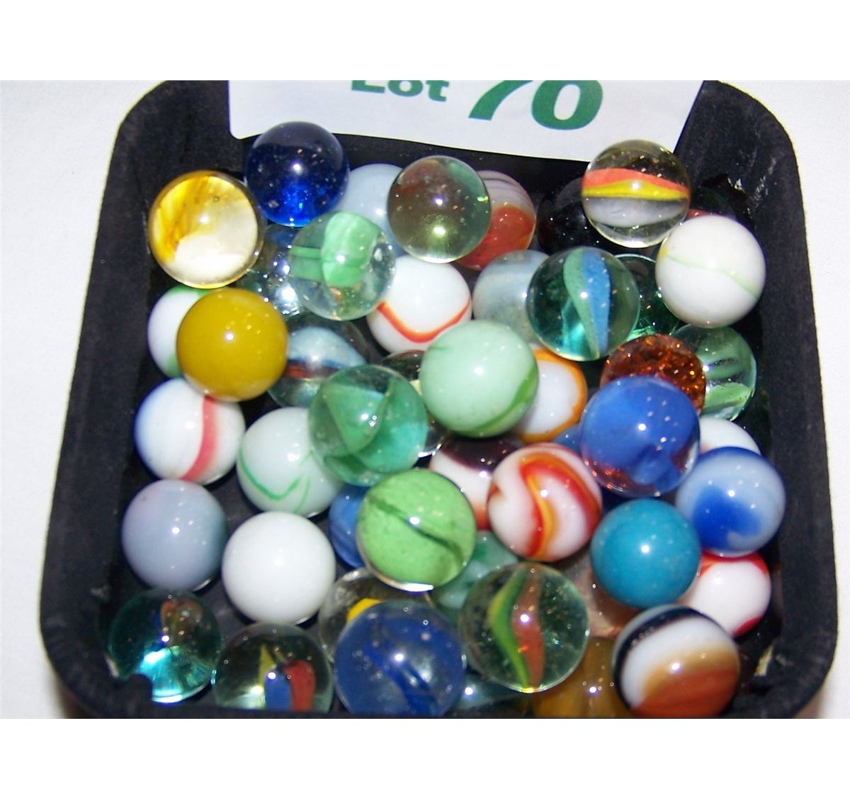 Lot Of 50 Assorted Vintage Marbles Cats Eyes Shooters And More