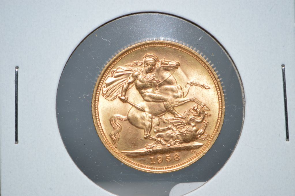 British 22kt Gold Full Sovereign Queen Elizabeth Ii Coin Dated 1958