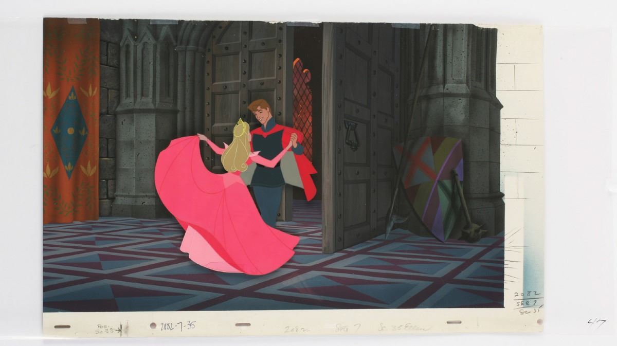 Original Production Cel And Production Background From Sleeping Beauty