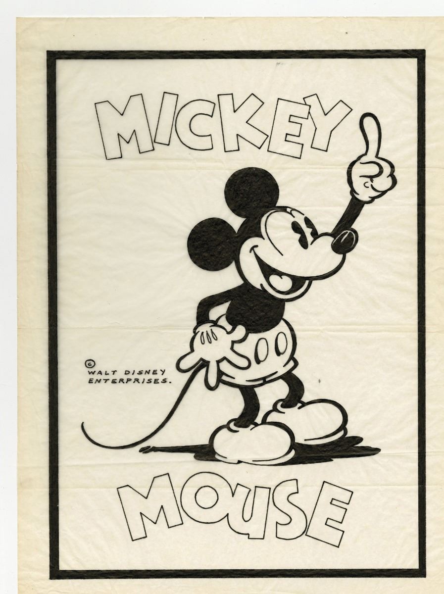 Original Mickey Mouse Inked Publicity Drawing