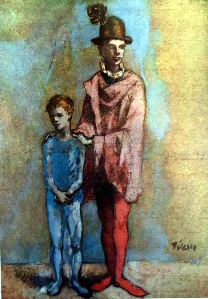 Pablo Picasso Two Saltimbanques C1905 Fine Art Print Signed In Plate