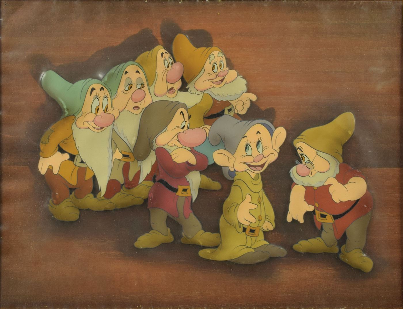 Bashful Doc Grumpy Happy Sleepy Sneezy And Dopey Production Cel