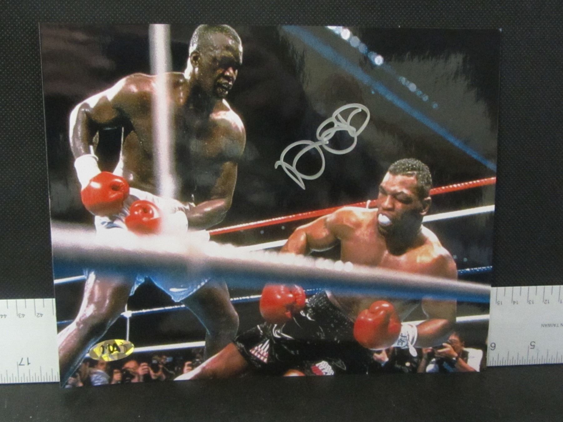 James Buster Douglas Hand Signed Photo Knocking Out Mike Tyson