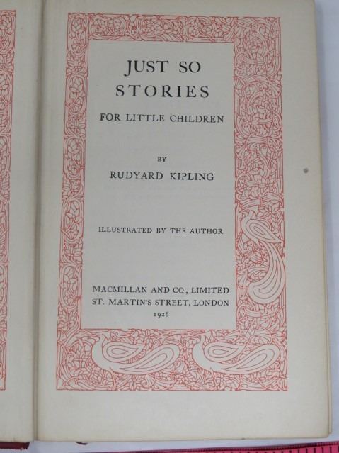 Book Just So Stories Rudyard Kipling Leatherbound 1926