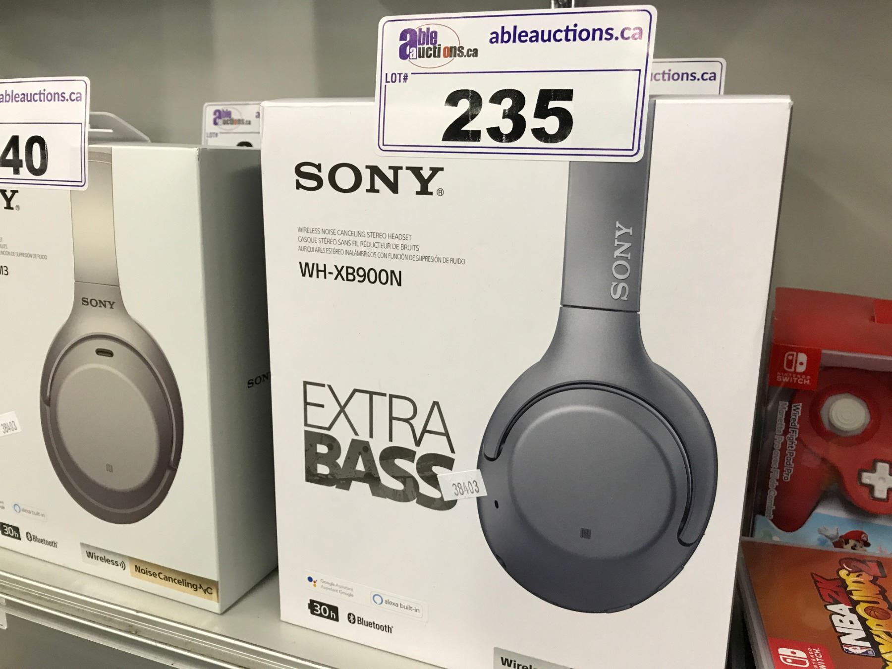 Sony Wh Xb900n Wireless Noise Cancelling Headphones Grey Able Auctions