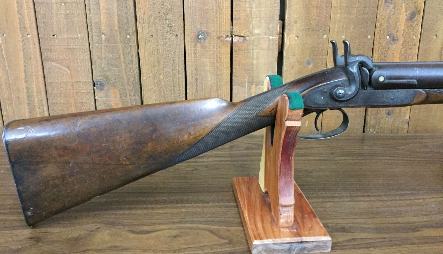 Engraved Antique Double Barrel Shotgun