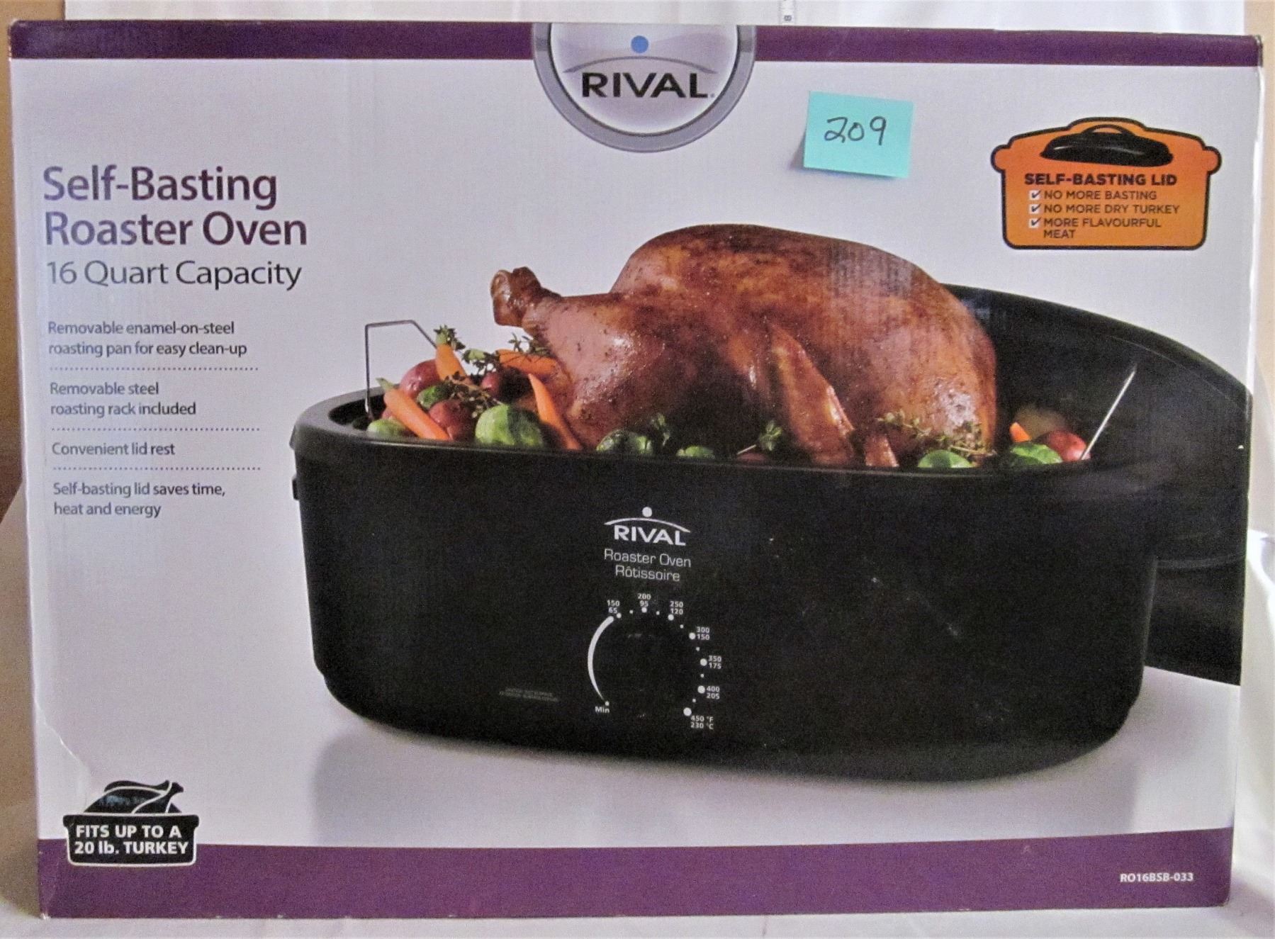 New Boxed Rival Electric 16qt Self Basting Roaster Oven