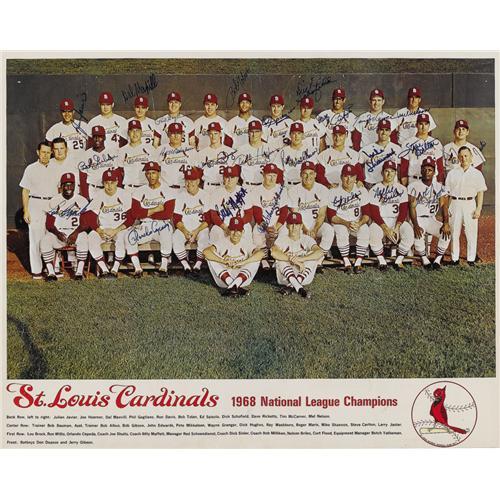 1968 St Louis Cardinals Team Signed Poster En