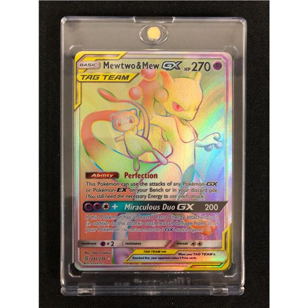 Mewtwo And Mew Gx Secret Ultra Rare 242236 Unified Minds Tag Team