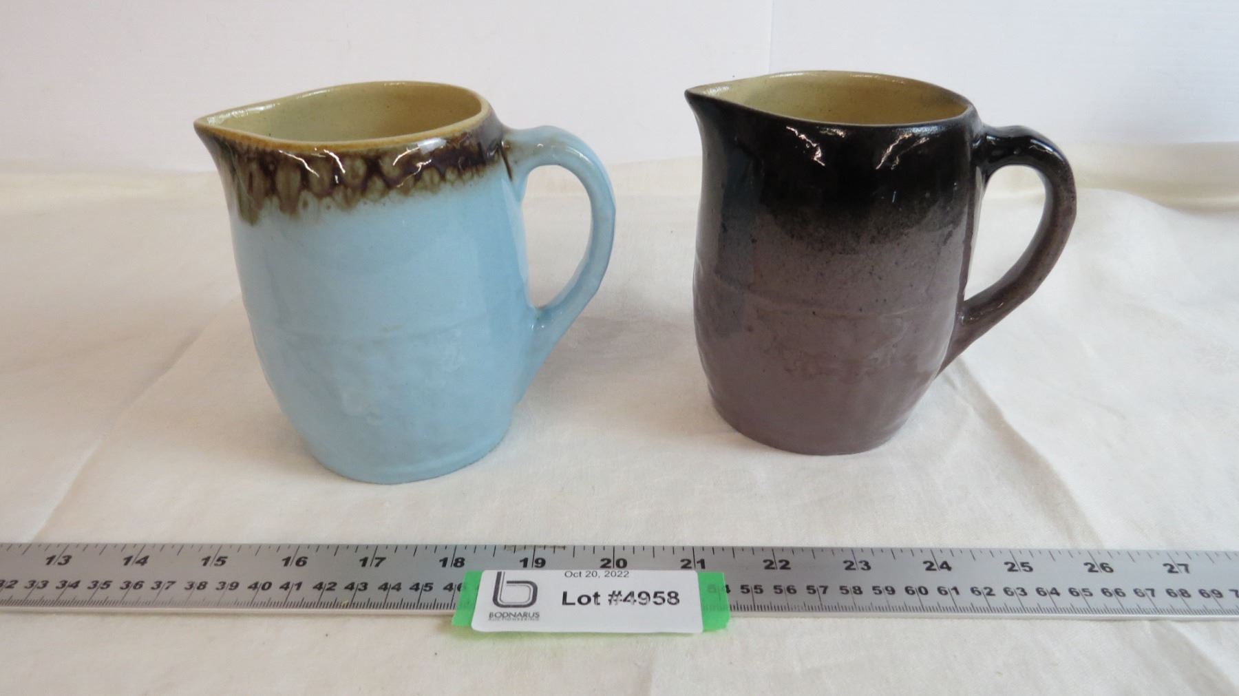 2 Medalta Cream Pitchers Bodnarus Auctioneering