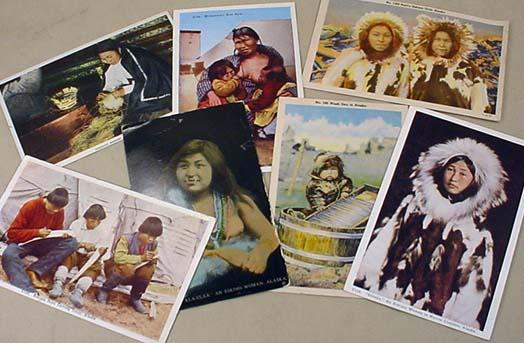 Lot Of 7 Eskimo Alaska Postcards Incl Nudity