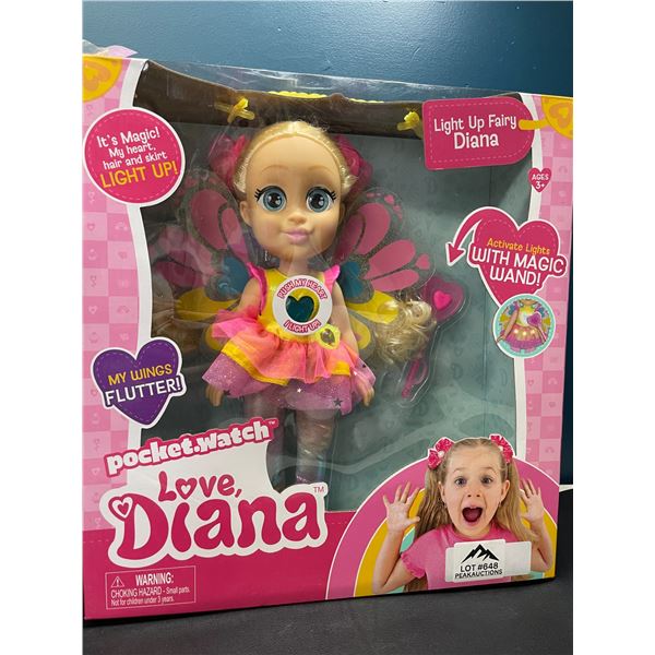 Lot Of 1 Pocket Watch Love Diana Light Up Fairy Diana Doll