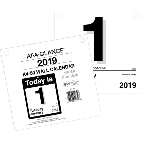 At A Glance Today Is Daily Wall Calendar Refill Aagk450