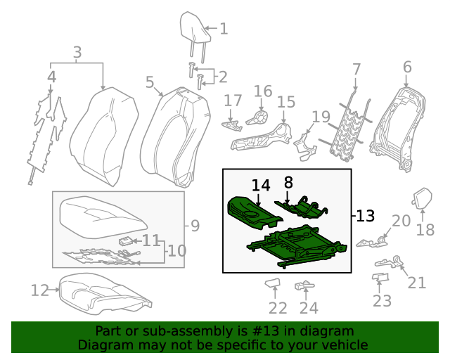 2018 2023 Toyota Camry Seat Adjuster 71610 06620 Oem Parts Online