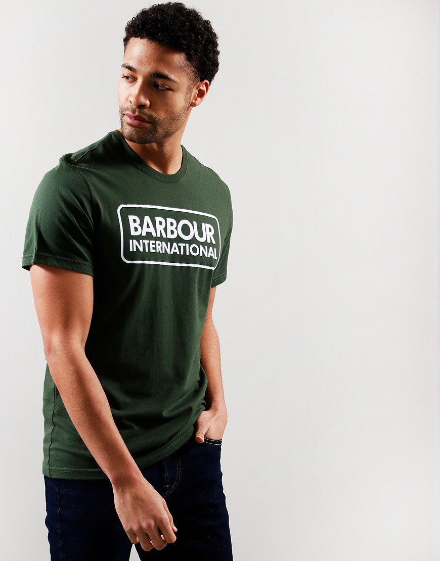 Barbour International Essential Large Logo T Shirt Kombu Green