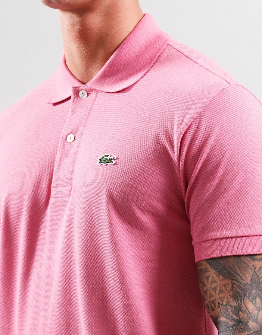 Lacoste L1212 Polo Shirt Reseda Pink Terraces Menswear