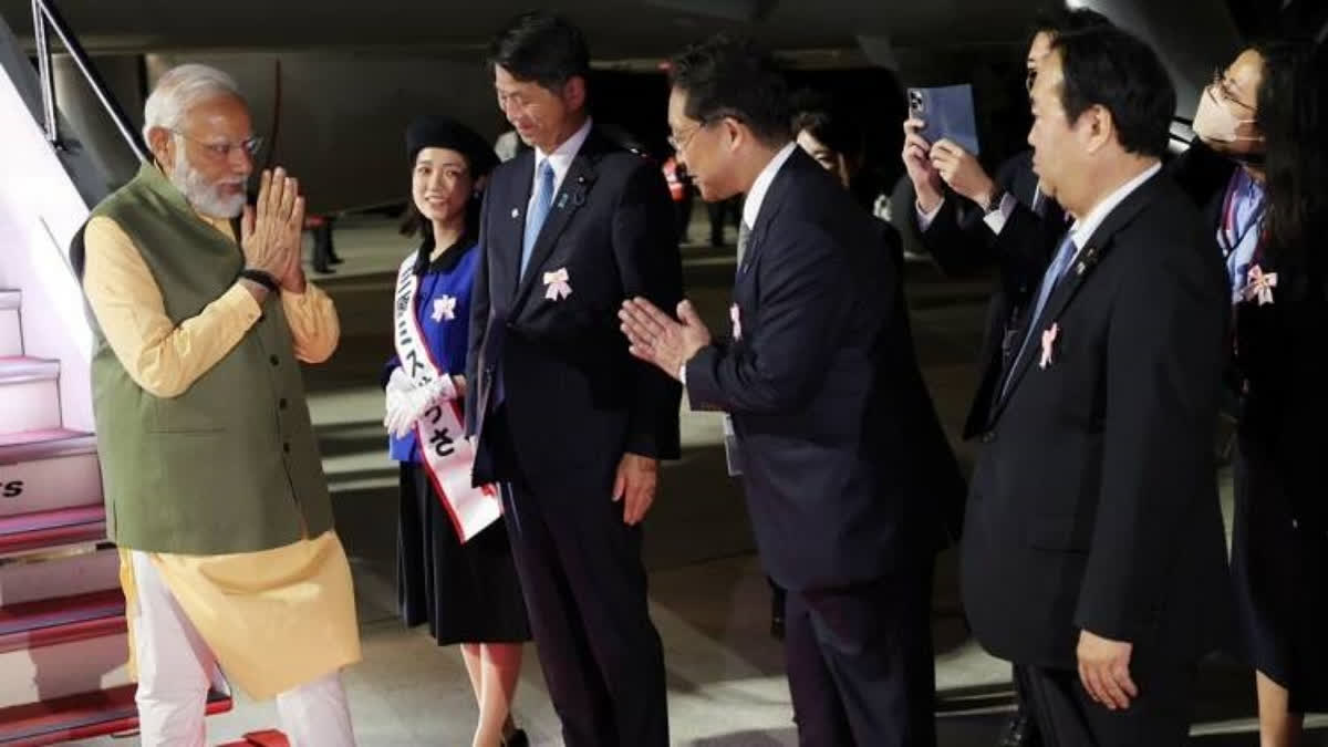 Prime Minister Narendra Modi Arrives In Hiroshima For G7 And Quad Summits