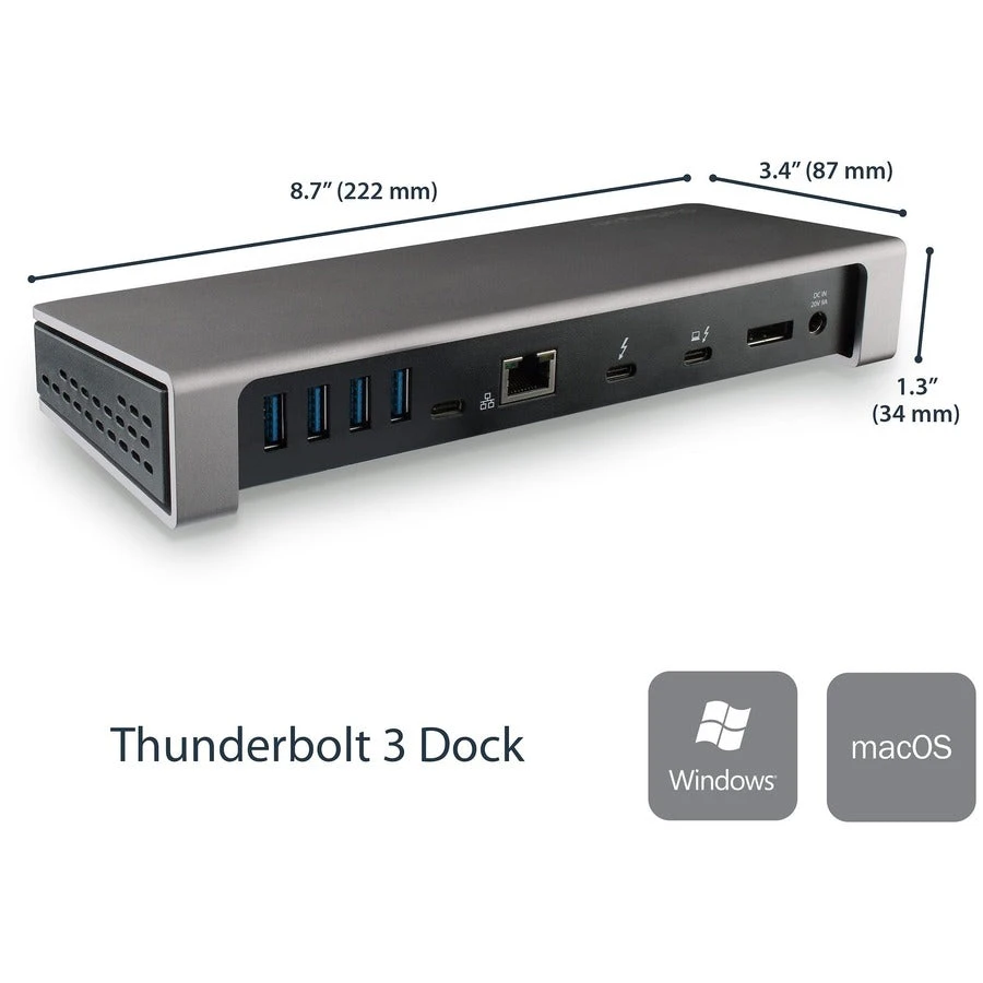 Startech Thunderbolt 3 Dock Dual Monitor 4k 60hz Tb3 Docking Station