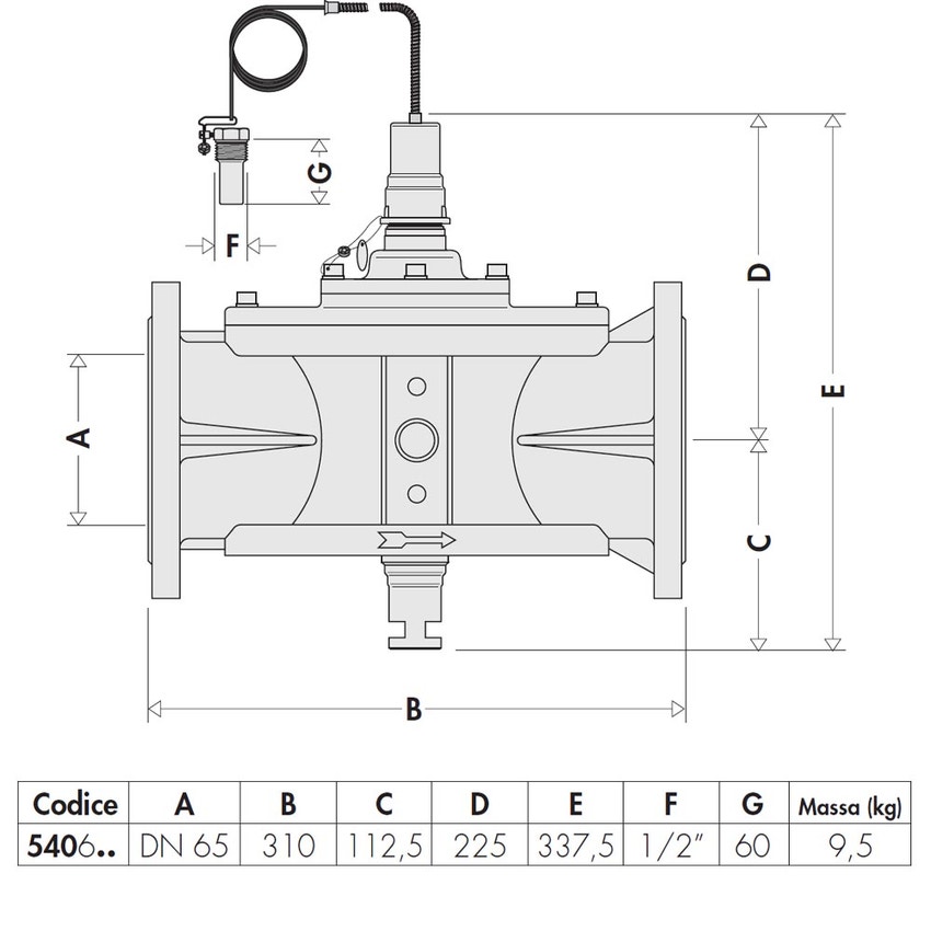 Caleffi Dn 65 Con Taratura 110° Valvola Di Intercettazione Del