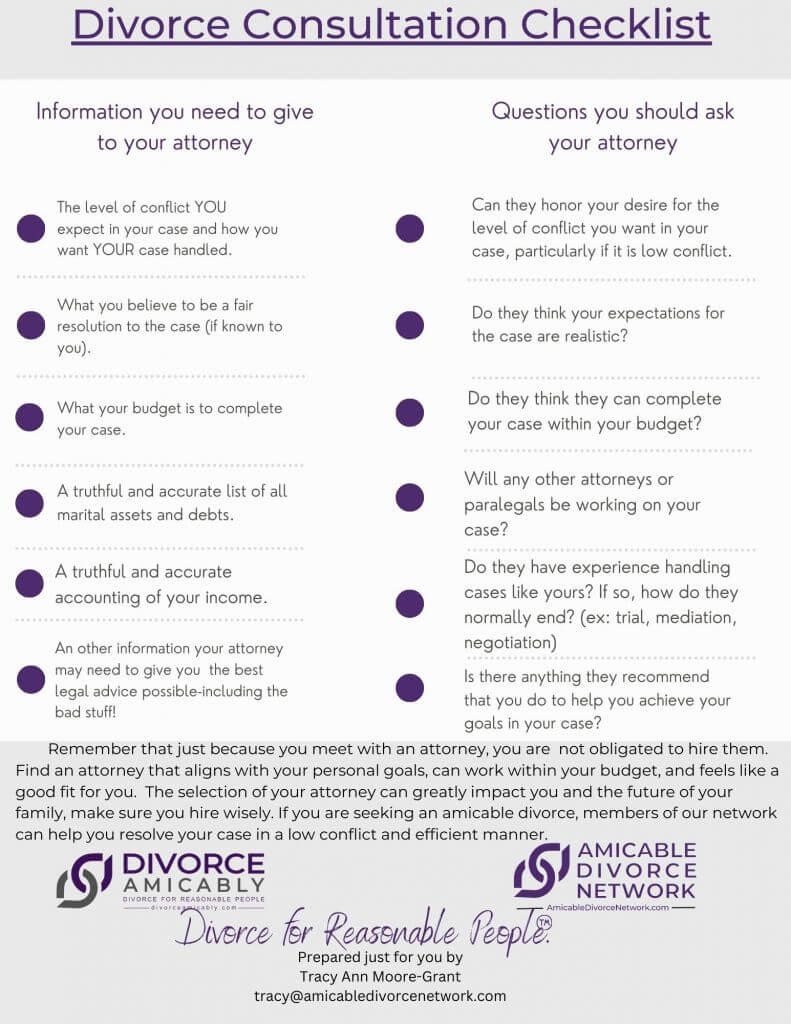 Your Divorce Consultation Checklist Divorce Amicably