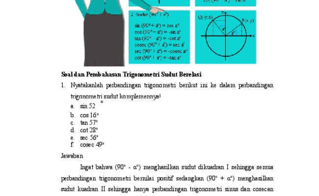 Soal Dan Pembahasan Trigonometri Sudut Berelasi Kuadran I Otosection