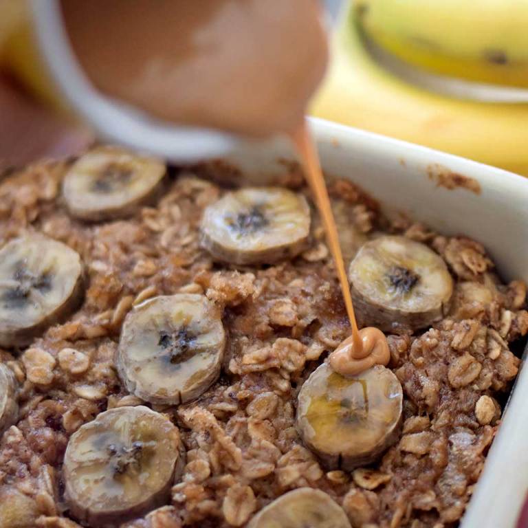 Vegan Peanut Butter Banana Baked Oatmeal 10 Ingredient Vegan