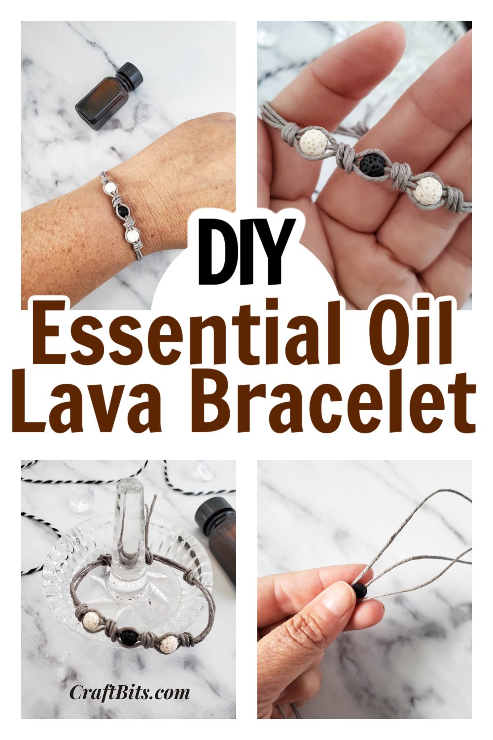 Essential Oil Lava Bead Bracelet —