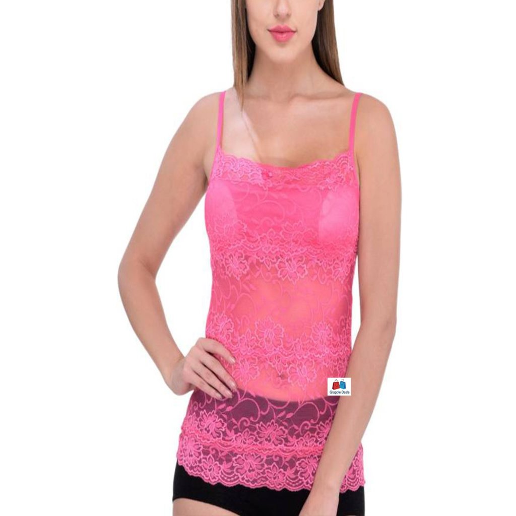 Elegant Full Net Floral Camisole Light Padded Vest Bralette Camisole