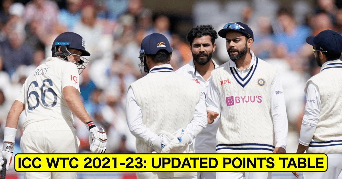 Icc World Test Championship 2021 23 Updated Points Table After 1st