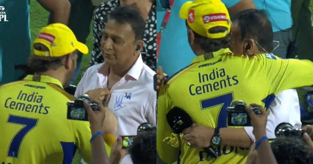 Csk Vs Kkr “iconic Moment” Watch Sunil Gavaskar Runs To Ms Dhoni To